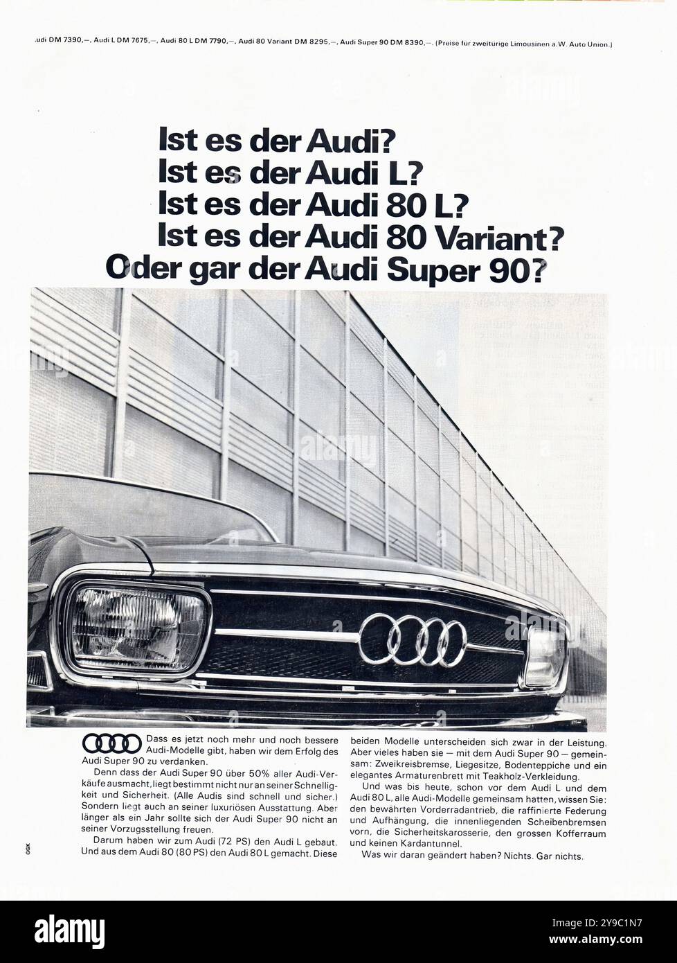 Audi 80 90 - Vintage German Press Car Advertising Stock Photo - Alamy