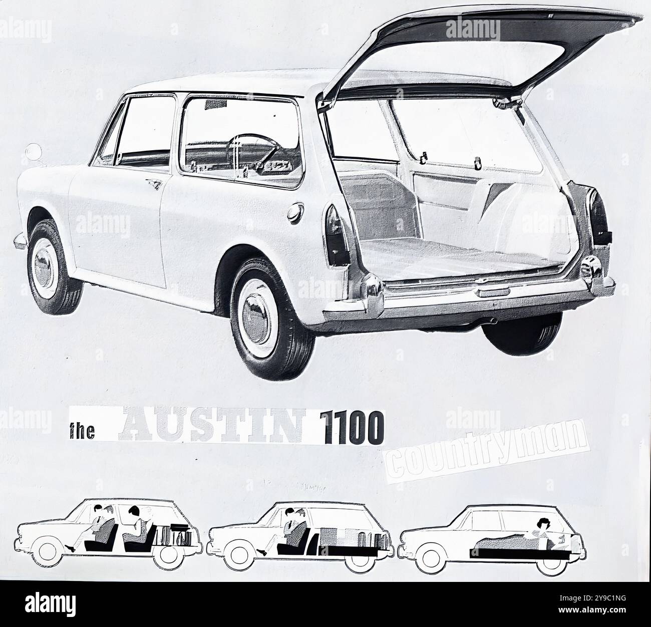 Austin 1100 Countryman (1966) - Vintage press car advertising Stock ...
