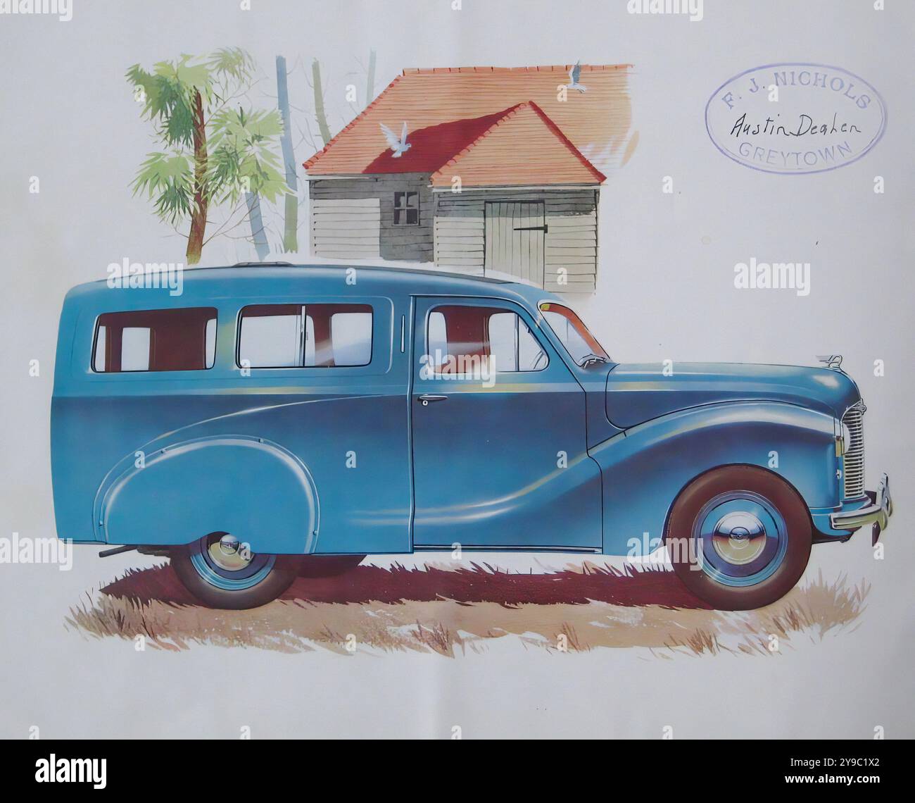Austin A40 Countryman - Vintage press car advertising Stock Photo - Alamy