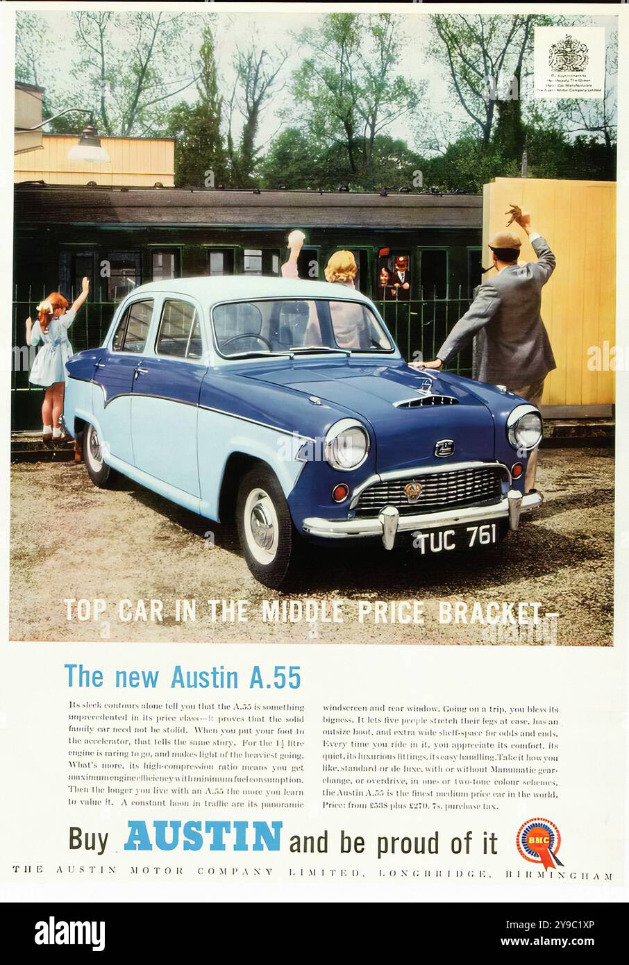 Austin A55 Cambridge (1958) - Vintage press car advertising Stock Photo ...