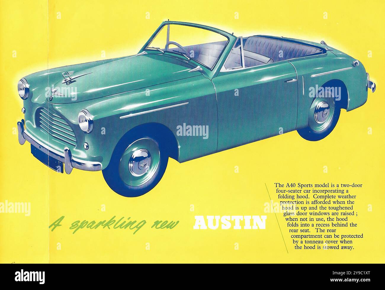 Austin A40 Sports Model 0001 - Vintage press car advertising Stock ...