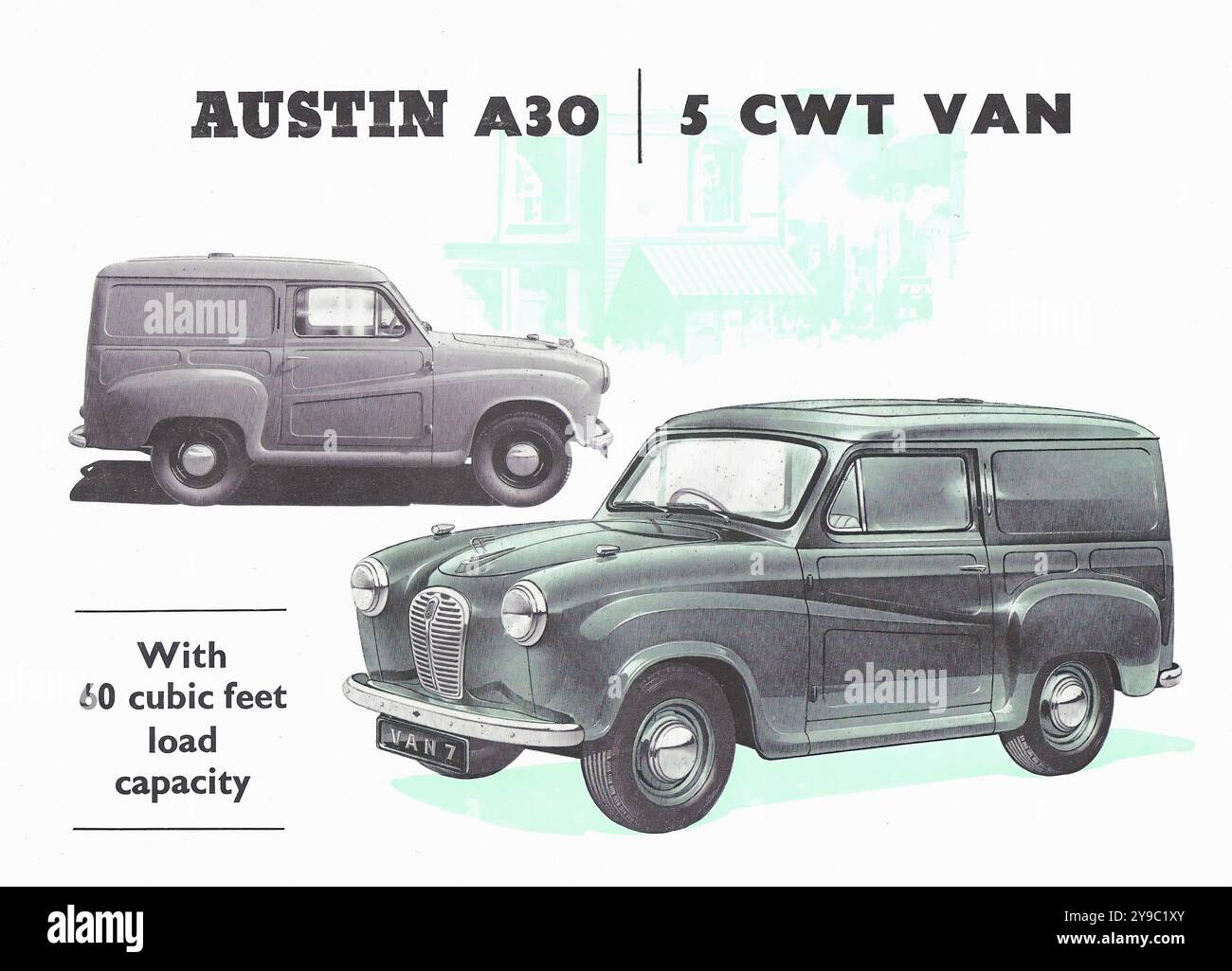 Austin A30 van 0001 - Vintage press car advertising Stock Photo - Alamy