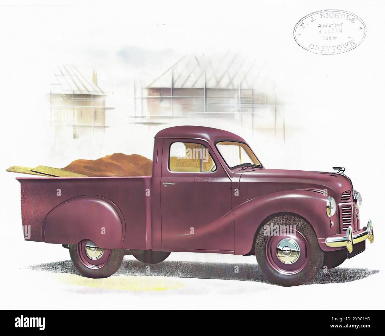 Austin A40 pickup - Vintage press car advertising Stock Photo - Alamy