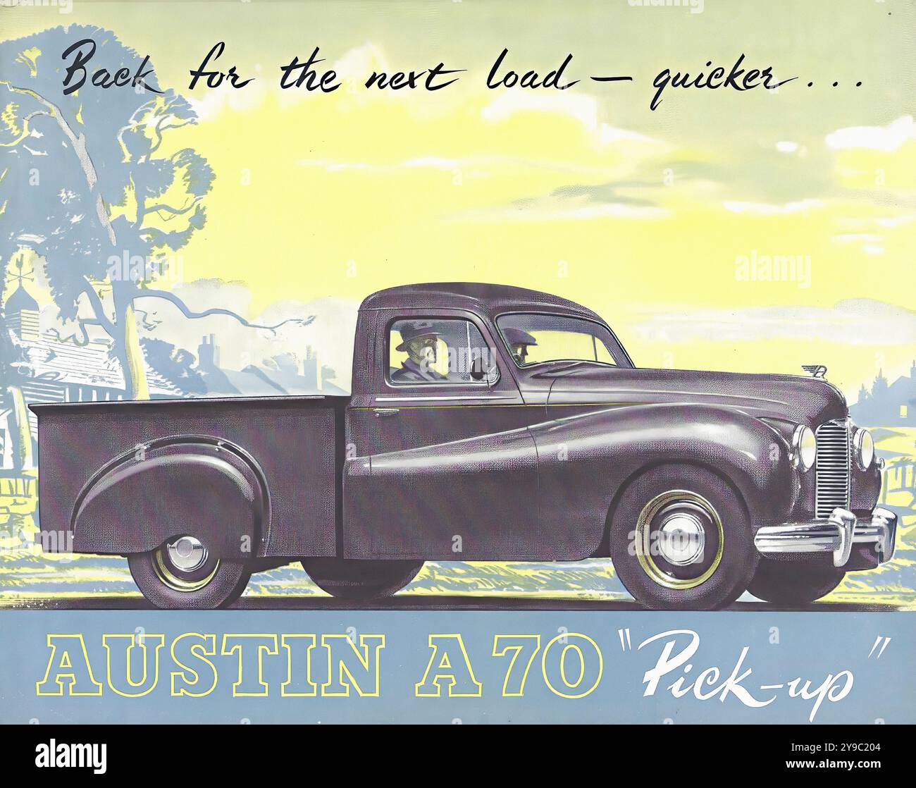 Austin A70 Pick-up - Vintage press car advertising Stock Photo - Alamy