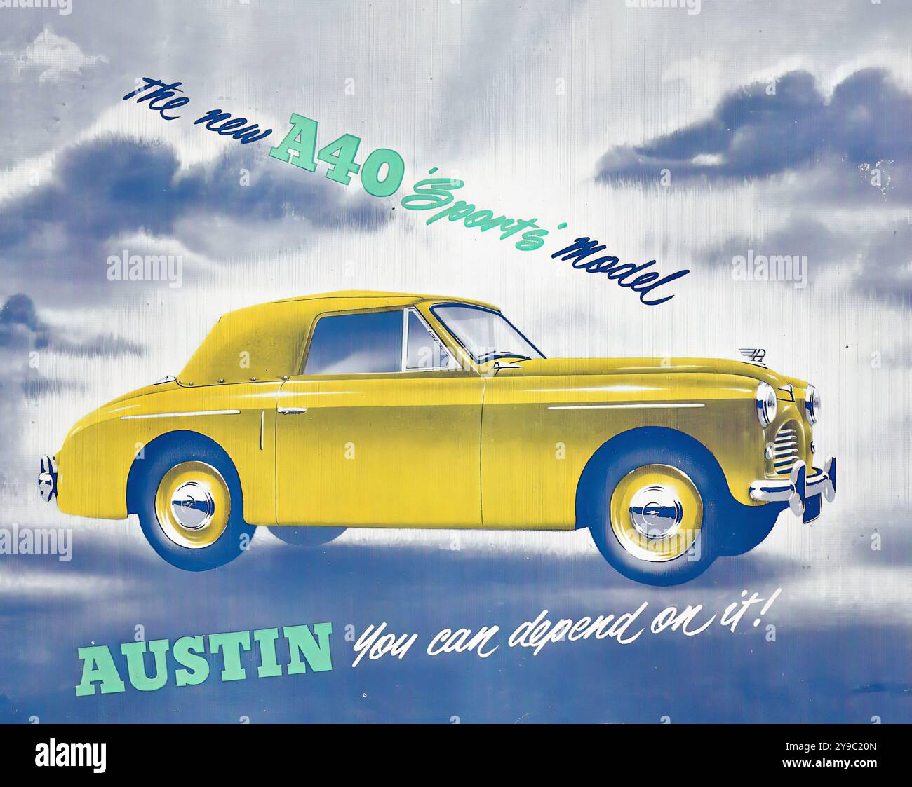 Austin A40 Sports Model - Vintage press car advertising Stock Photo - Alamy
