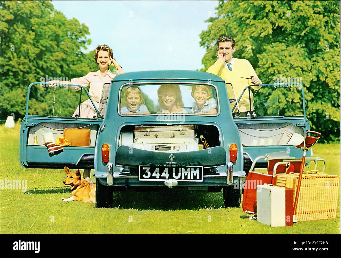 BMC Mini (early 1960s) - Vintage press car advertising Stock Photo - Alamy