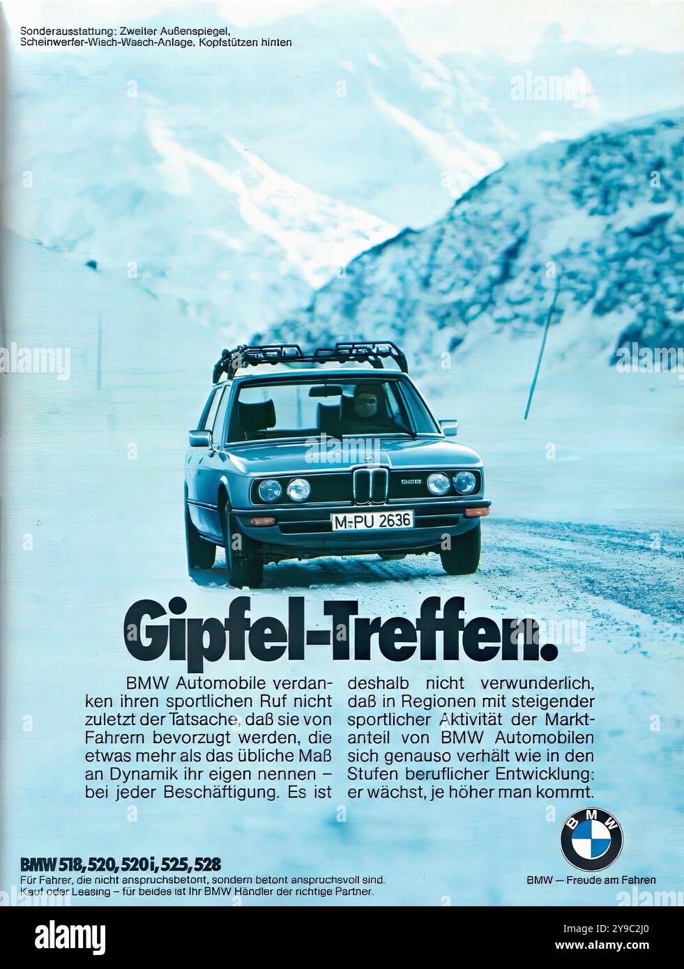 Bmw 5 (1977) - Vintage German Press Car Advertising Stock Photo - Alamy