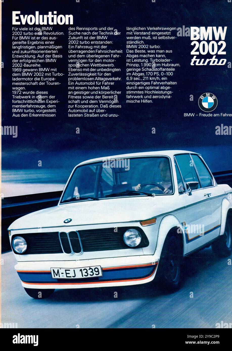 Bmw 2002 (1973) - Vintage German Press Car Advertising Stock Photo - Alamy