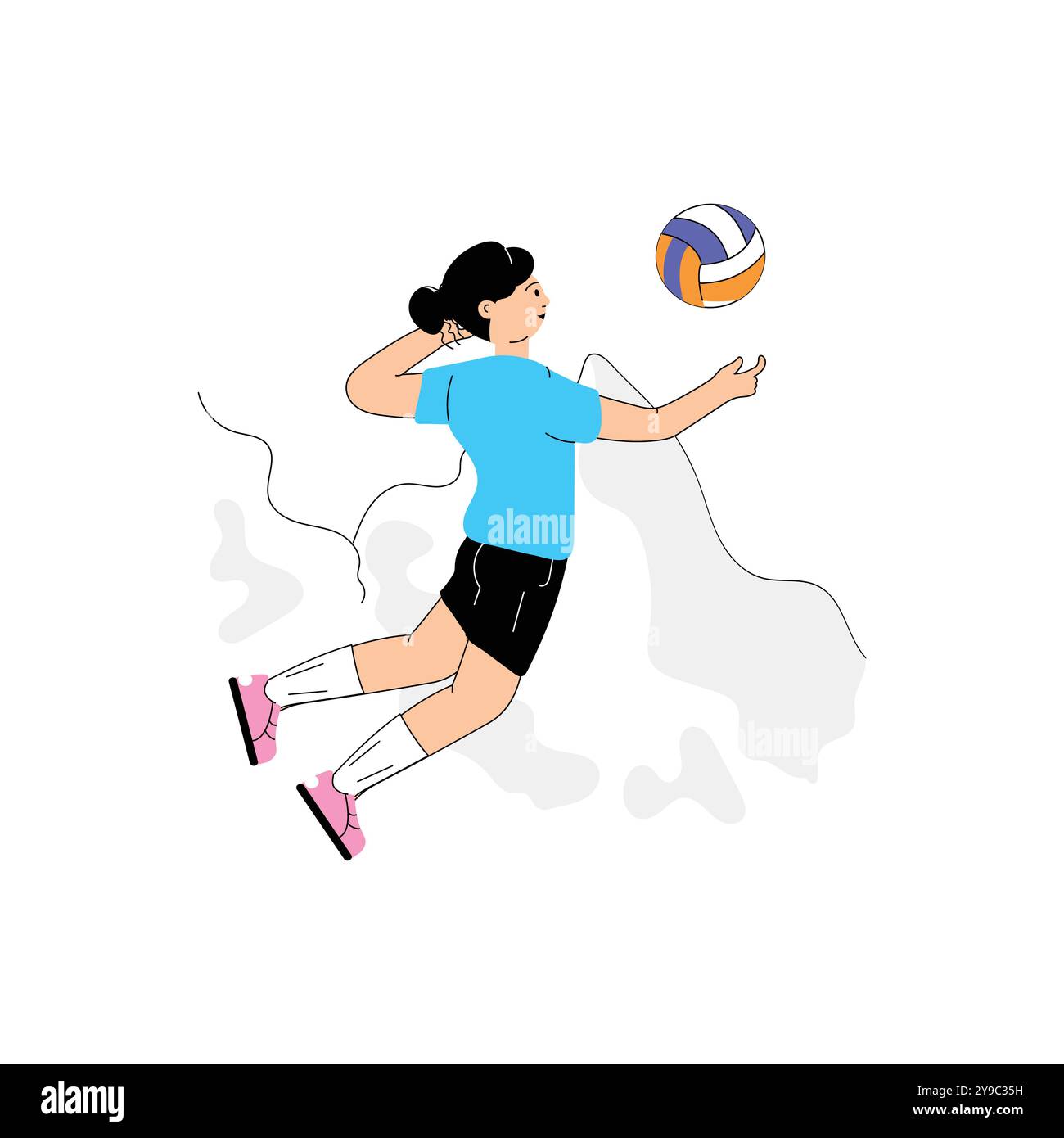 Indoor volleyball court Stock Vector Images - Alamy