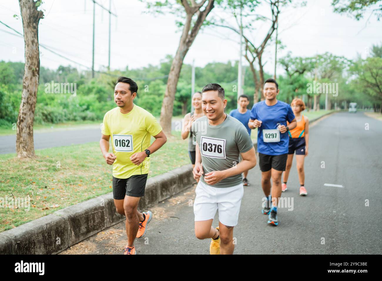 asian athlete participating on marathon competition Stock Photo - Alamy
