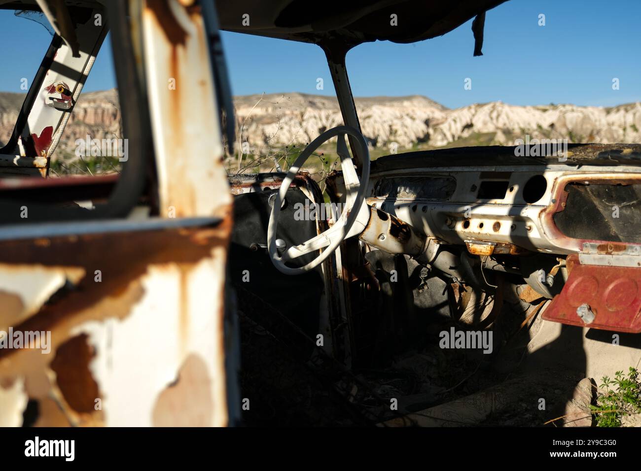Old White Pickup Truck Abandoned in Nature Stock Photo - Alamy