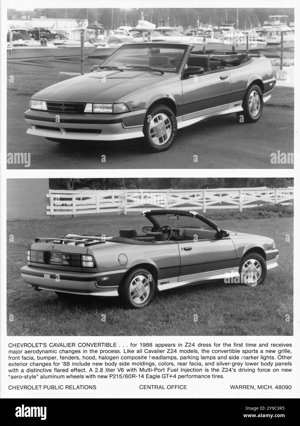 Chevrolet Cavalier - Vintage press car advertising Stock Photo - Alamy