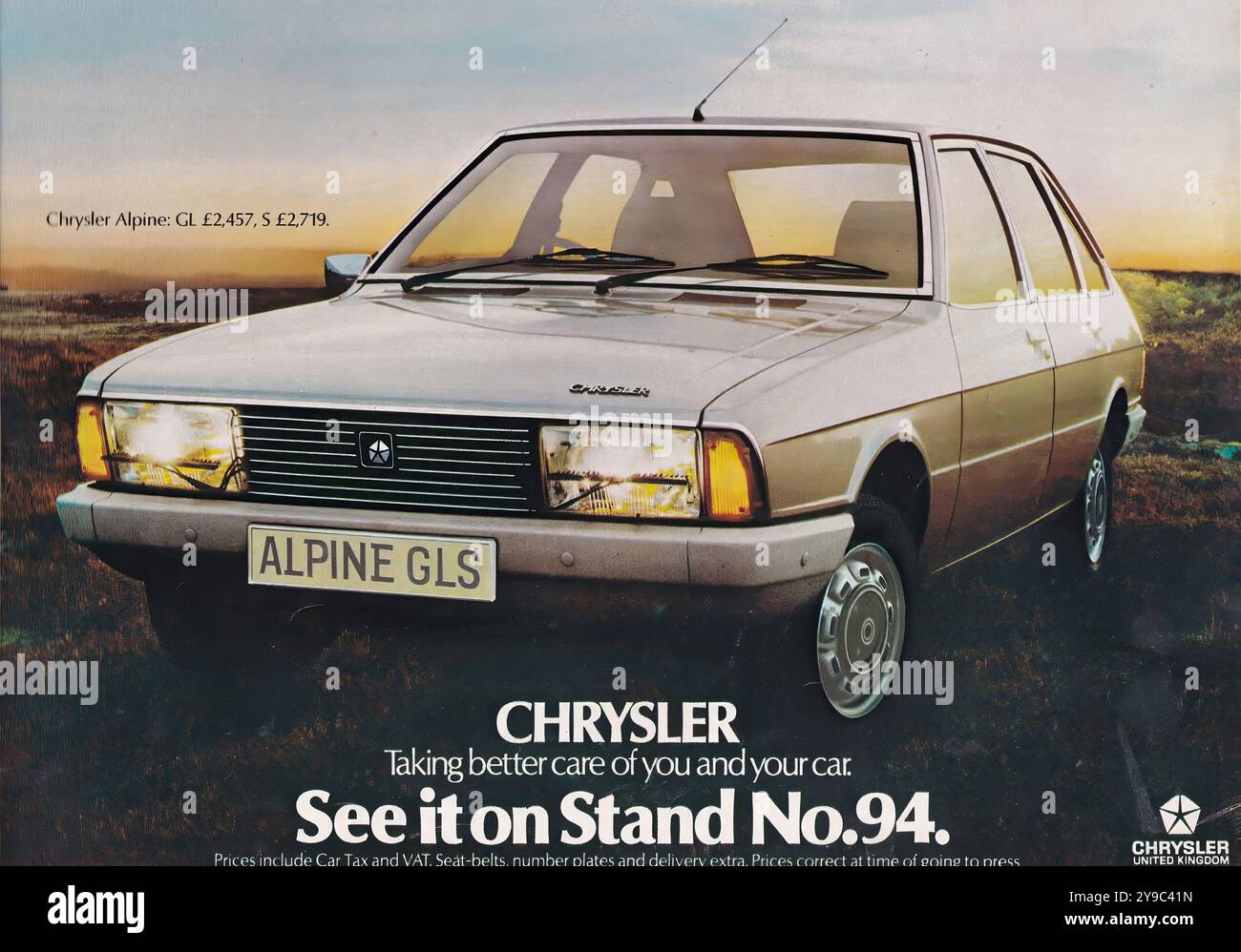 Chrysler Alpine GLS (1977 models) - Vintage press car advertising Stock ...