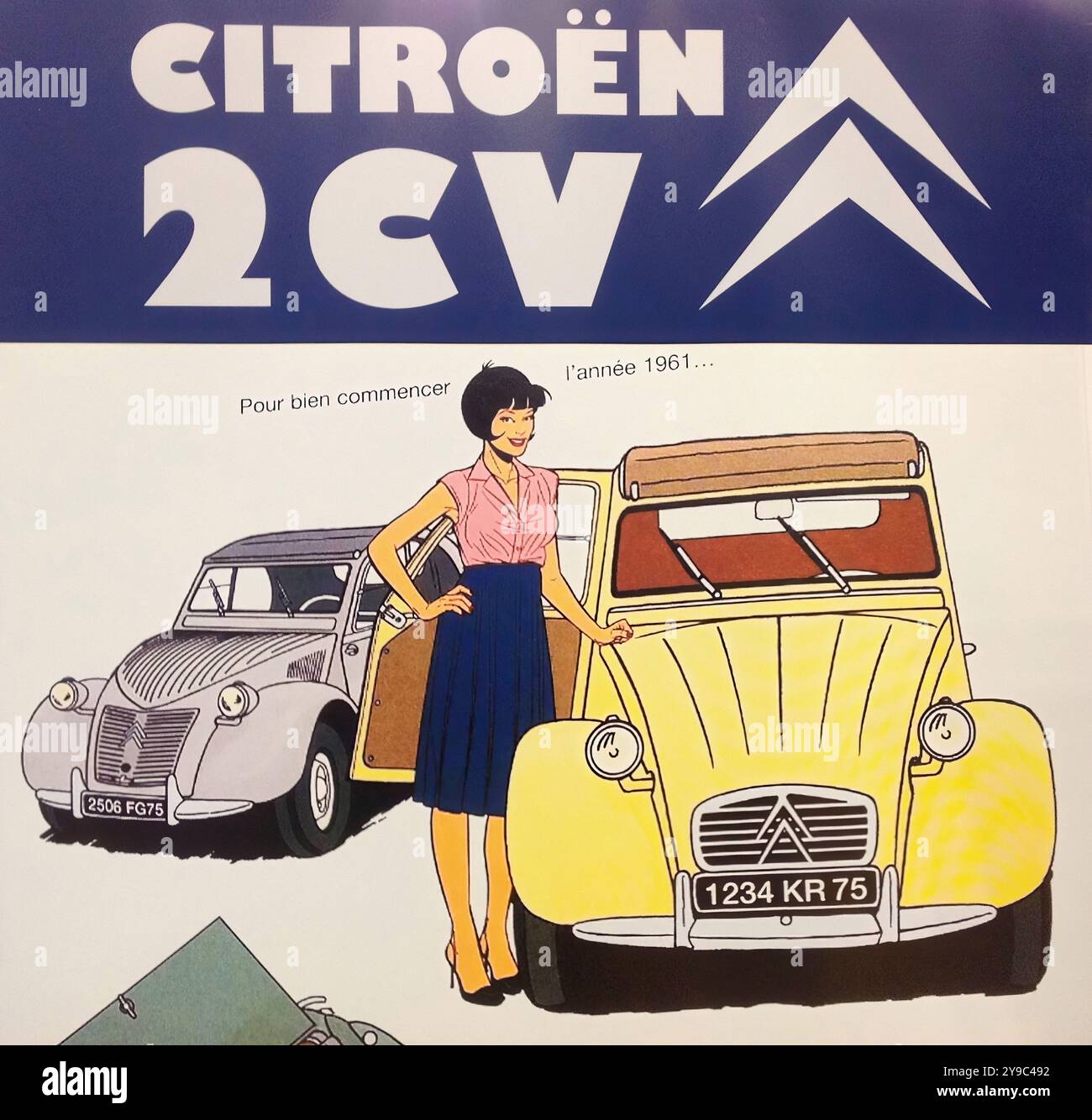 Citroën 2CV (1961) - Vintage press car advertising Stock Photo - Alamy