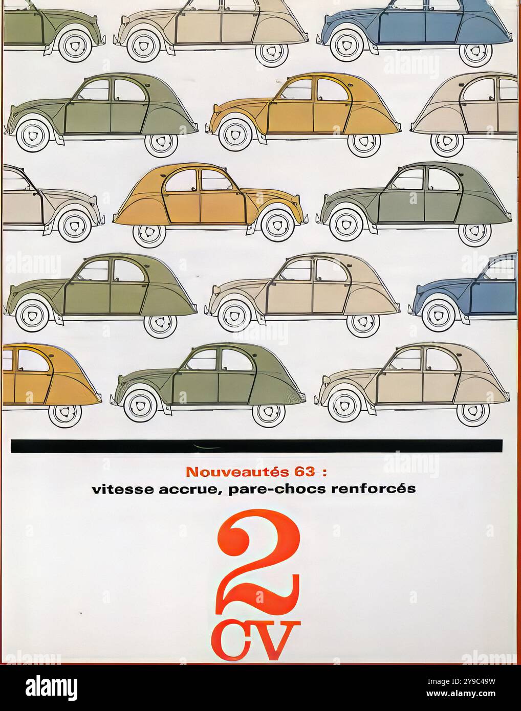 Citroen 2CV (1963) 0001 - Vintage press car advertising Stock Photo - Alamy