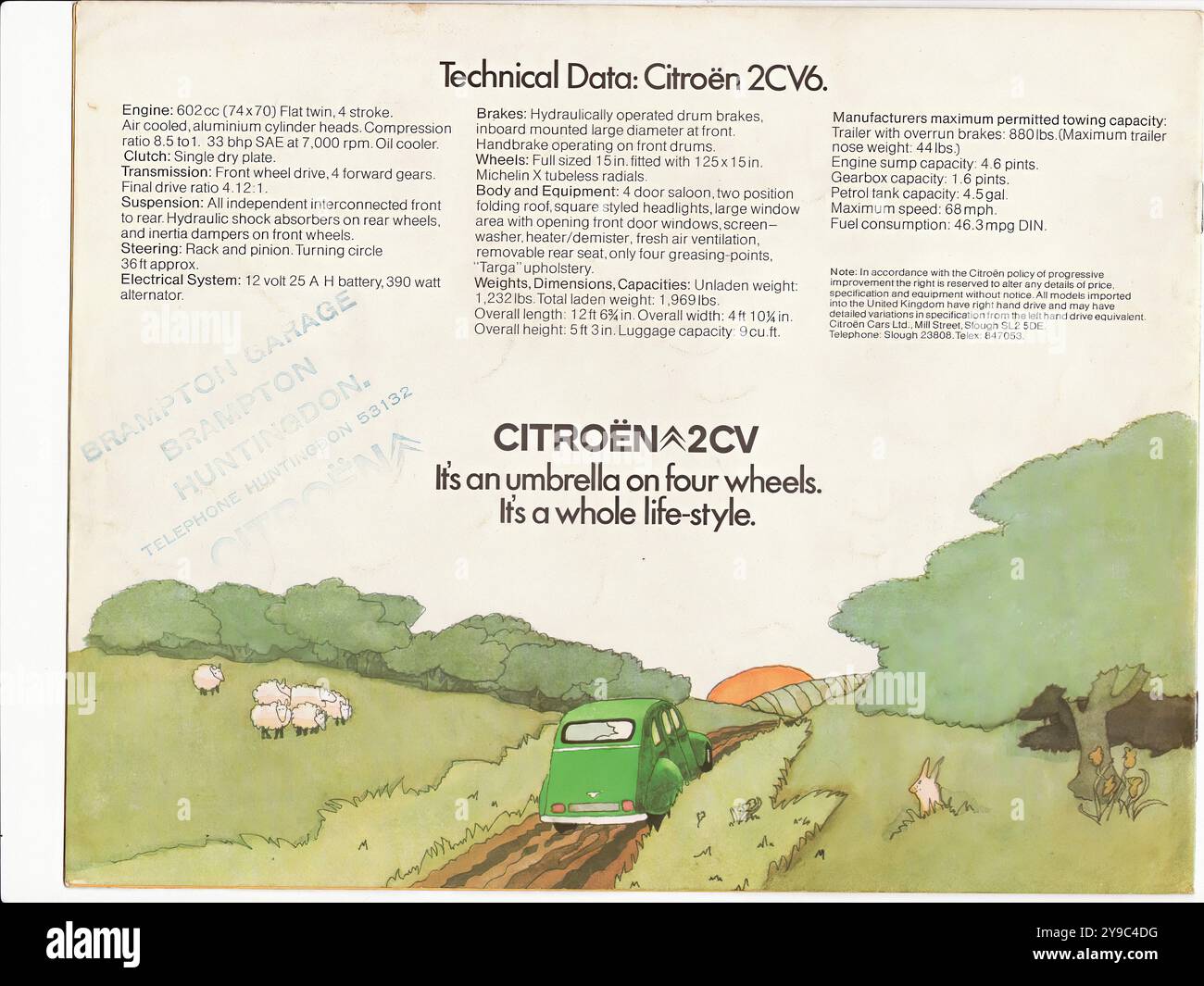 Citroen 2CV 6 c.1974-75 - Vintage press car advertising Stock Photo - Alamy