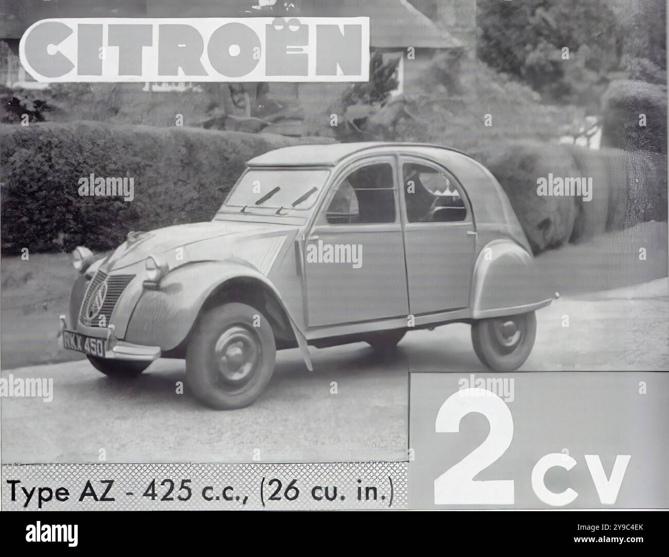 Citroen 2CV AZ (1950s) - Vintage press car advertising Stock Photo - Alamy