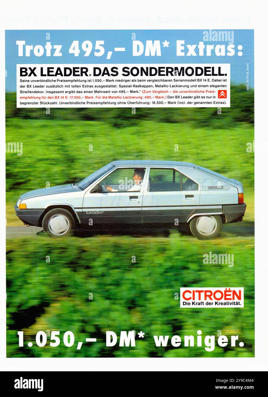 Citroen Bx Leader - Vintage German Press Car Advertising Stock Photo ...