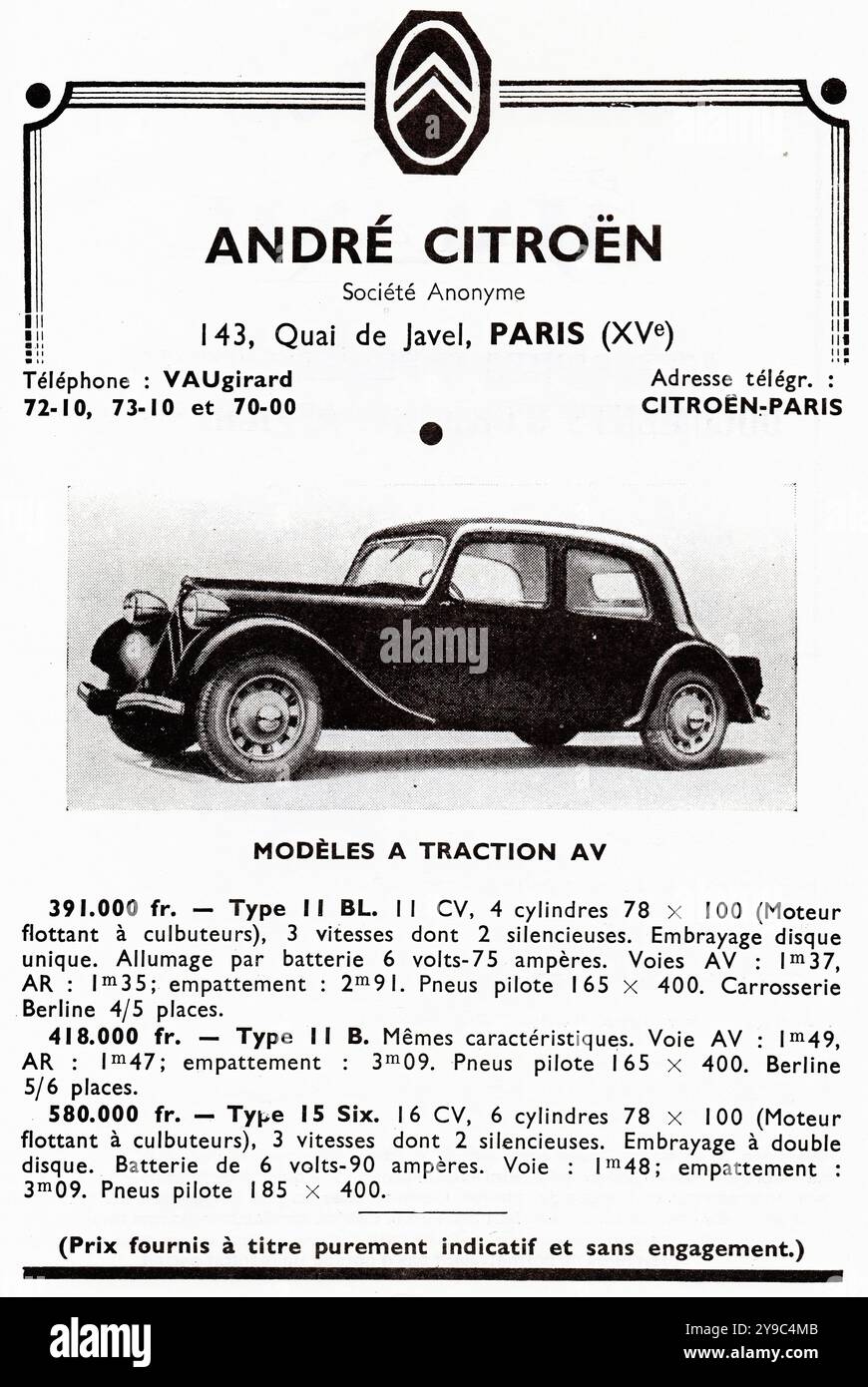 Citroën 11BL, 11B & 15 Six (c.1949) - Vintage press car advertising ...