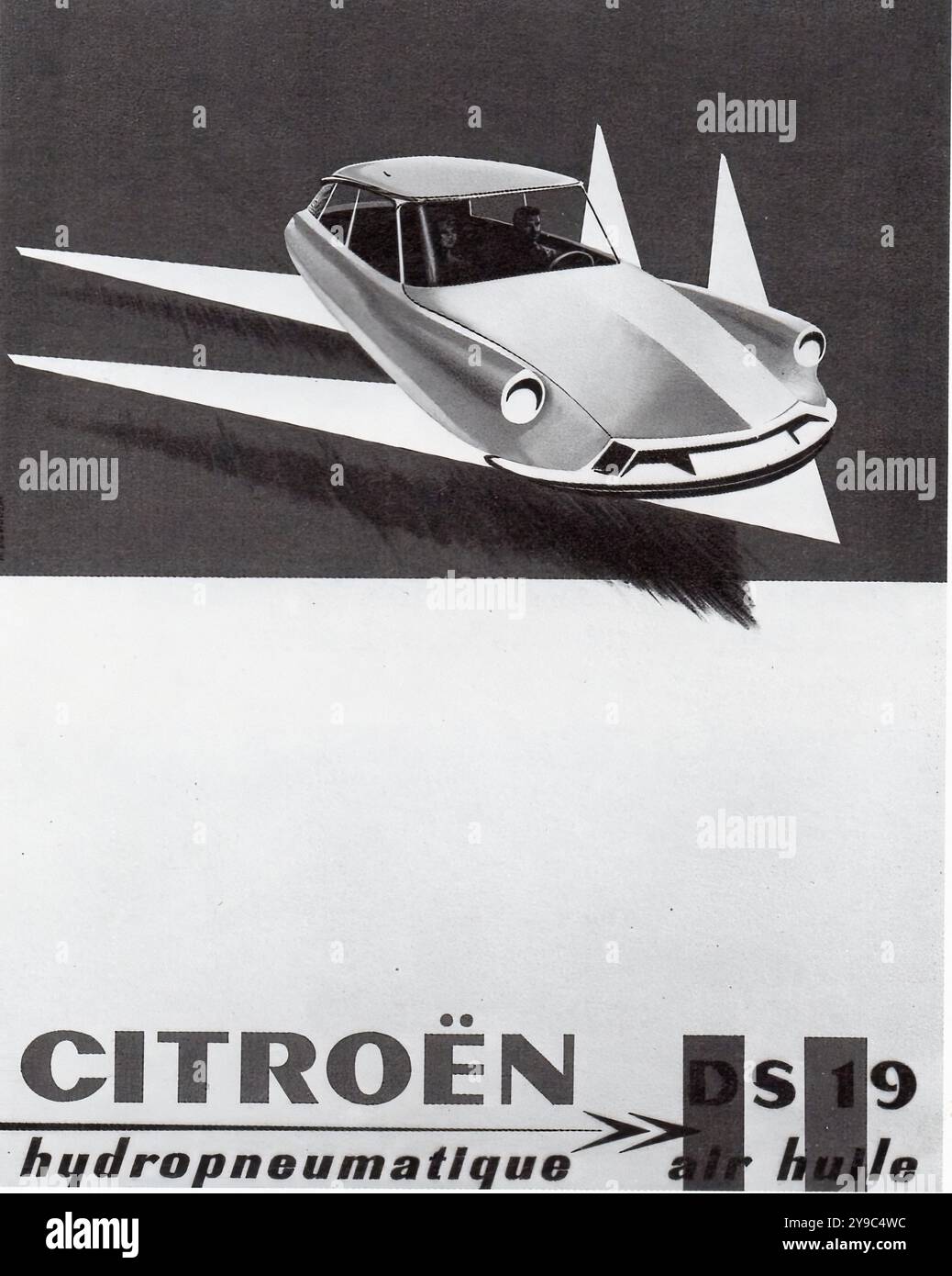 Citroen DS19 (late 1950s) - Vintage press car advertising Stock Photo ...