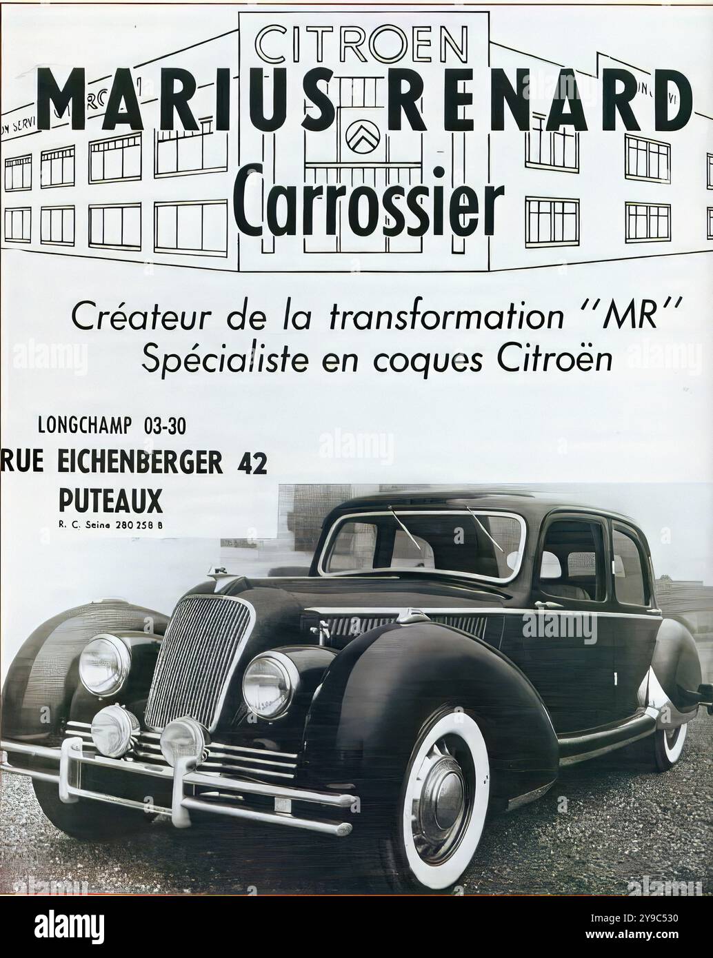 Citroen Traction Avant by Marius Renard (1948) - Vintage press car ...