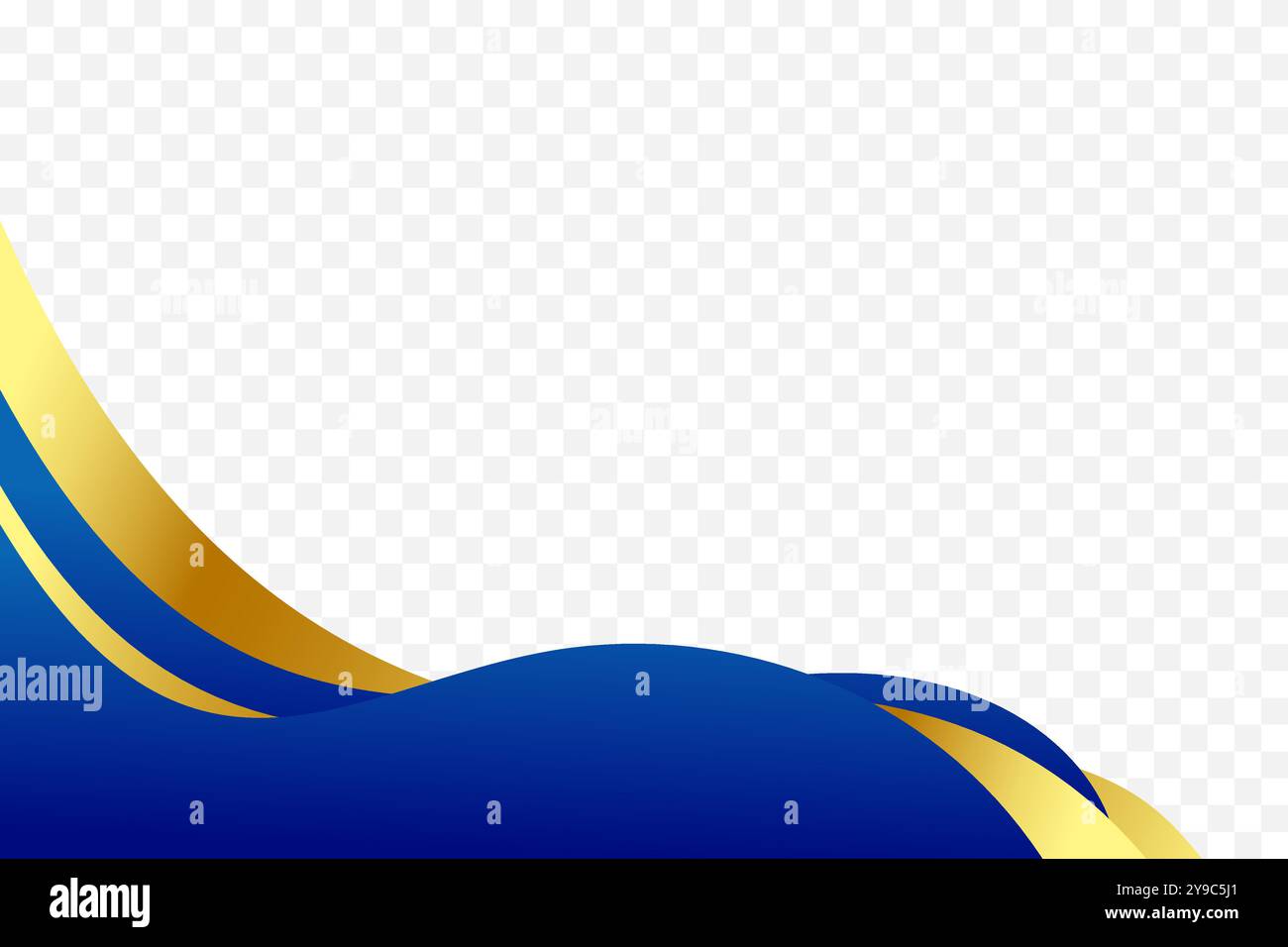 Blue and Gold curve wavy vector border for footer header background ...