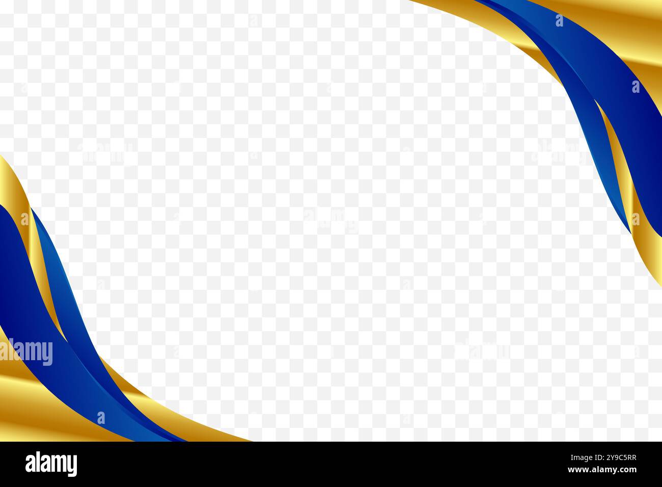 Blue and Gold curve wavy vector border for footer header background ...