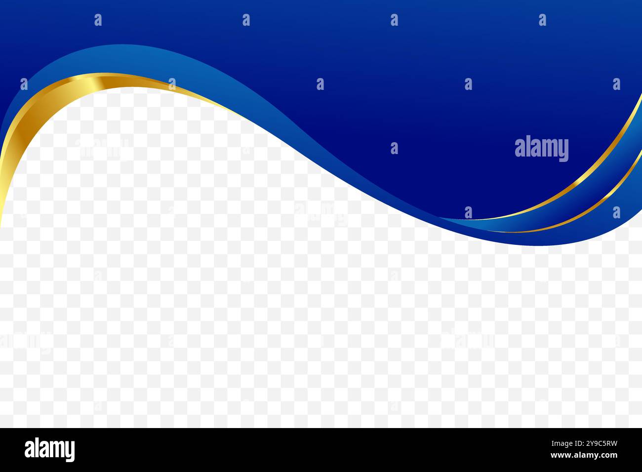 Blue and Gold curve wavy vector border for footer header background ...