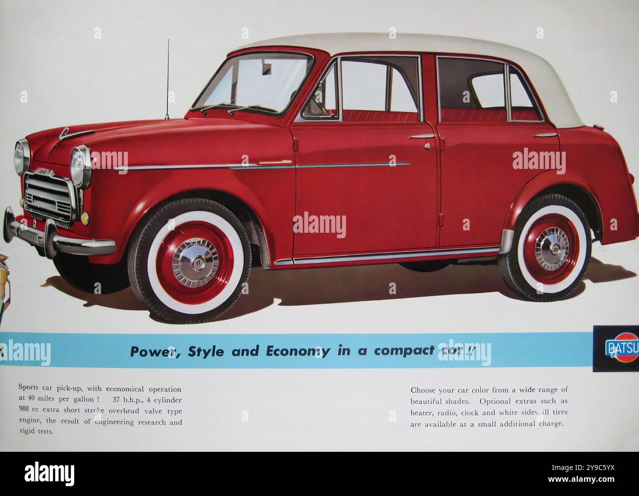 Datsun 1000, model 210 - Vintage press car advertising Stock Photo - Alamy