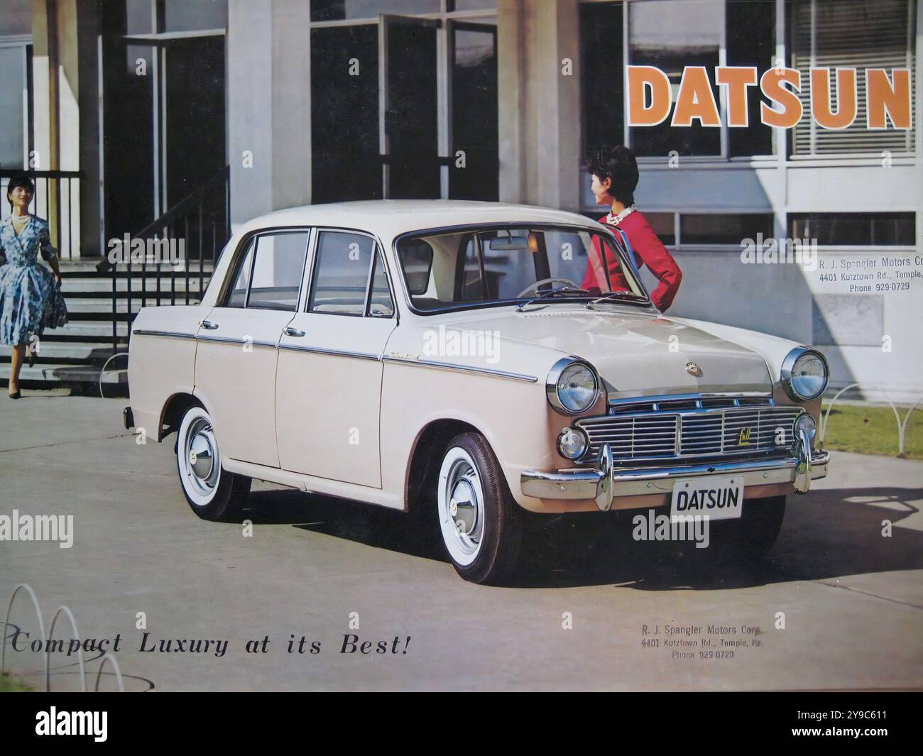 Datsun Bluebird 1959-1963 - Vintage press car advertising Stock Photo ...