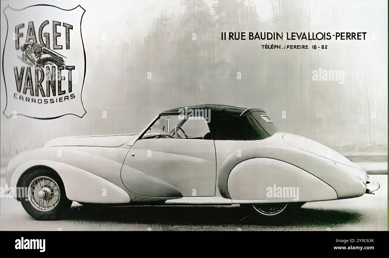 Delahaye 135 Faget & Varnet (1949) - Vintage press car advertising ...
