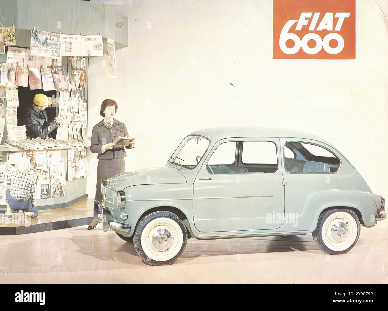 Fiat 600 - Vintage press car advertising Stock Photo - Alamy