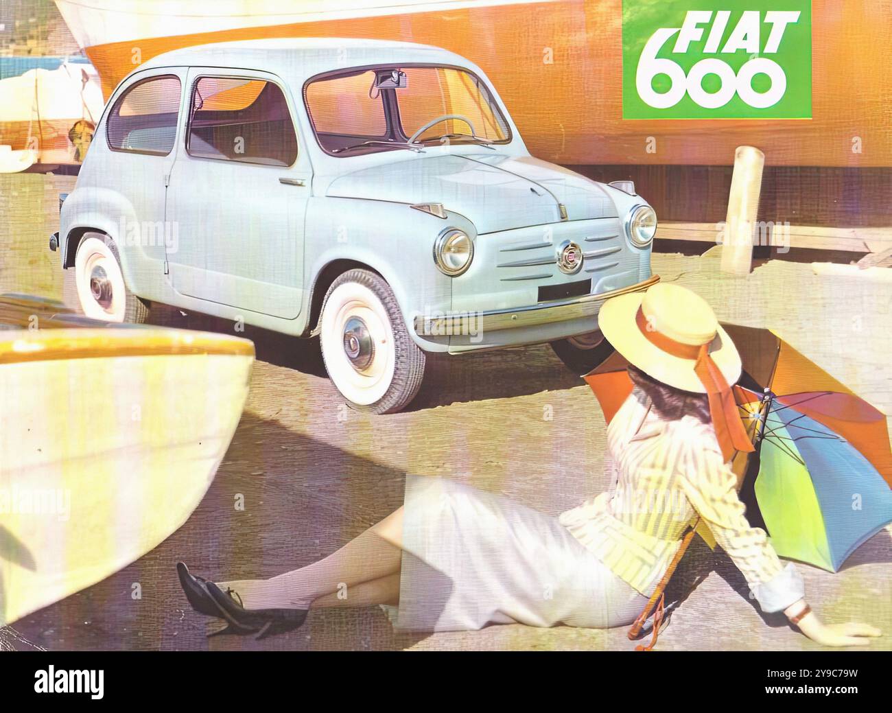 Fiat 600 0001 - Vintage press car advertising Stock Photo - Alamy