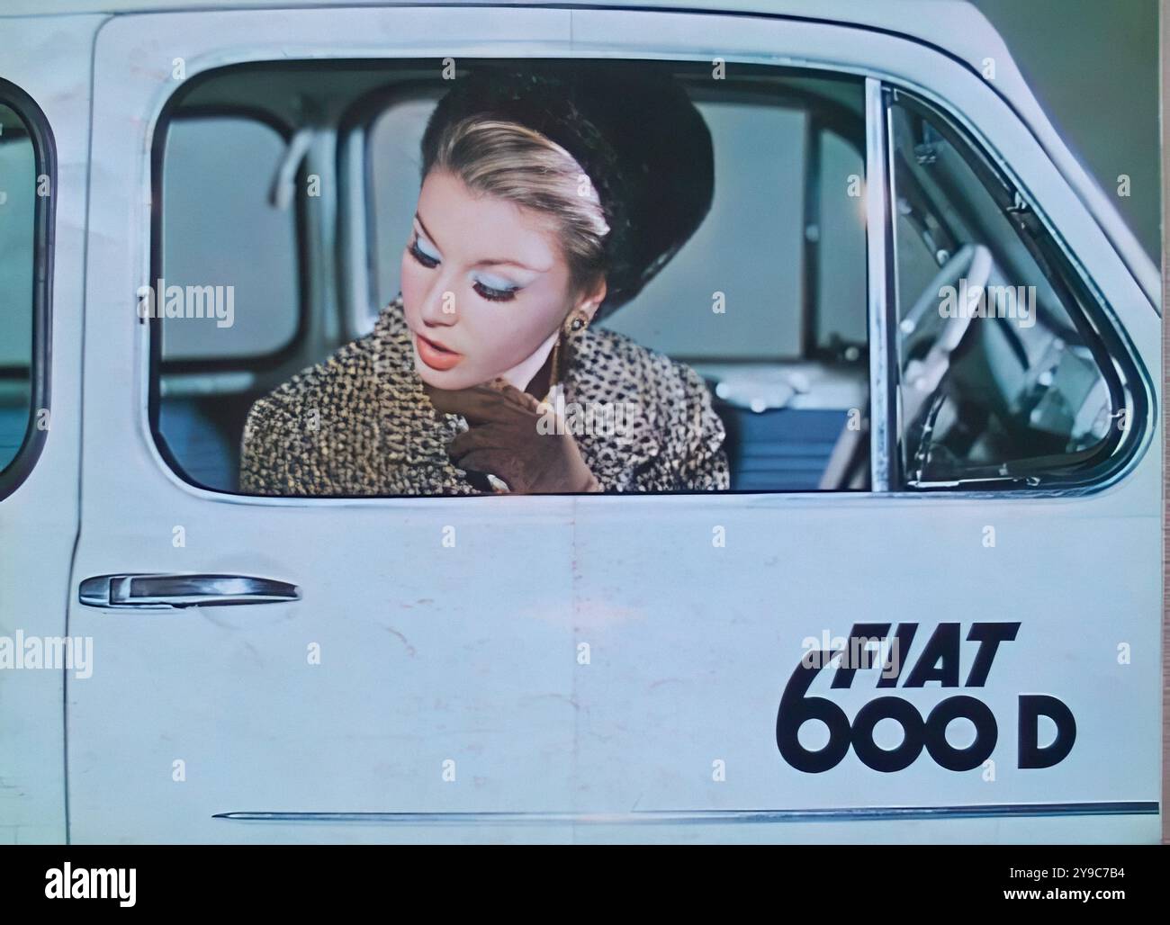 Fiat 600D - Vintage press car advertising Stock Photo - Alamy