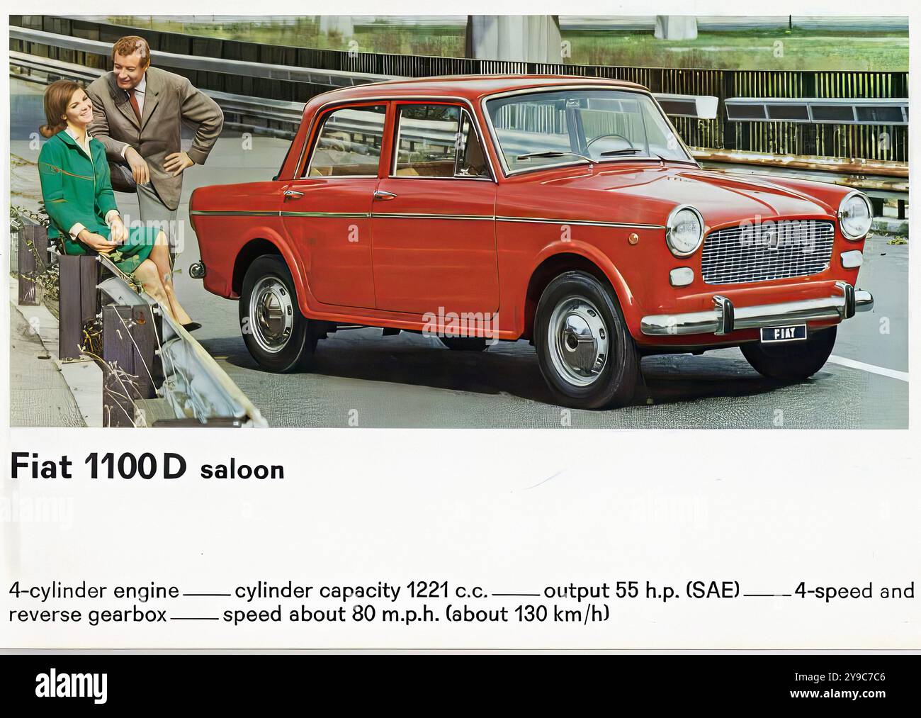Fiat 1100 D (1965-66) - Vintage press car advertising Stock Photo - Alamy