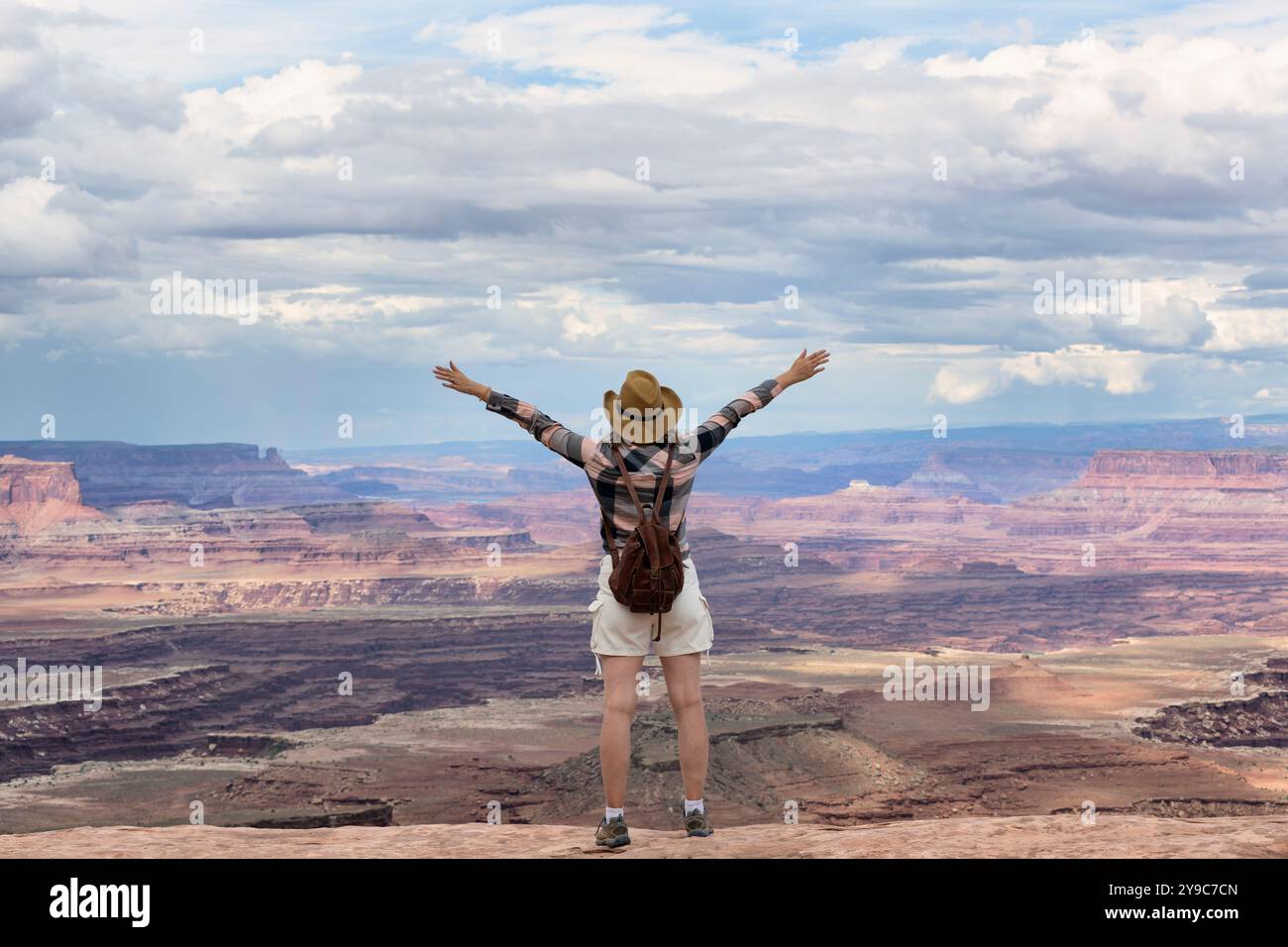 Adventurous girl on edge hi-res stock photography and images - Alamy