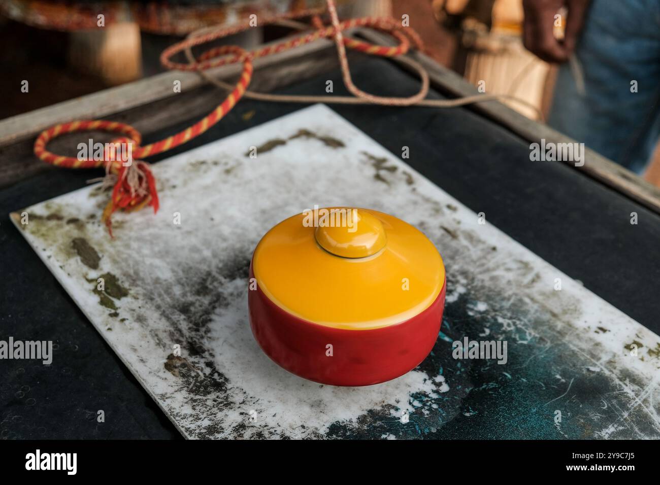 A traditional Malaysia wooden spinning top seen tested by Wak Aziz ...