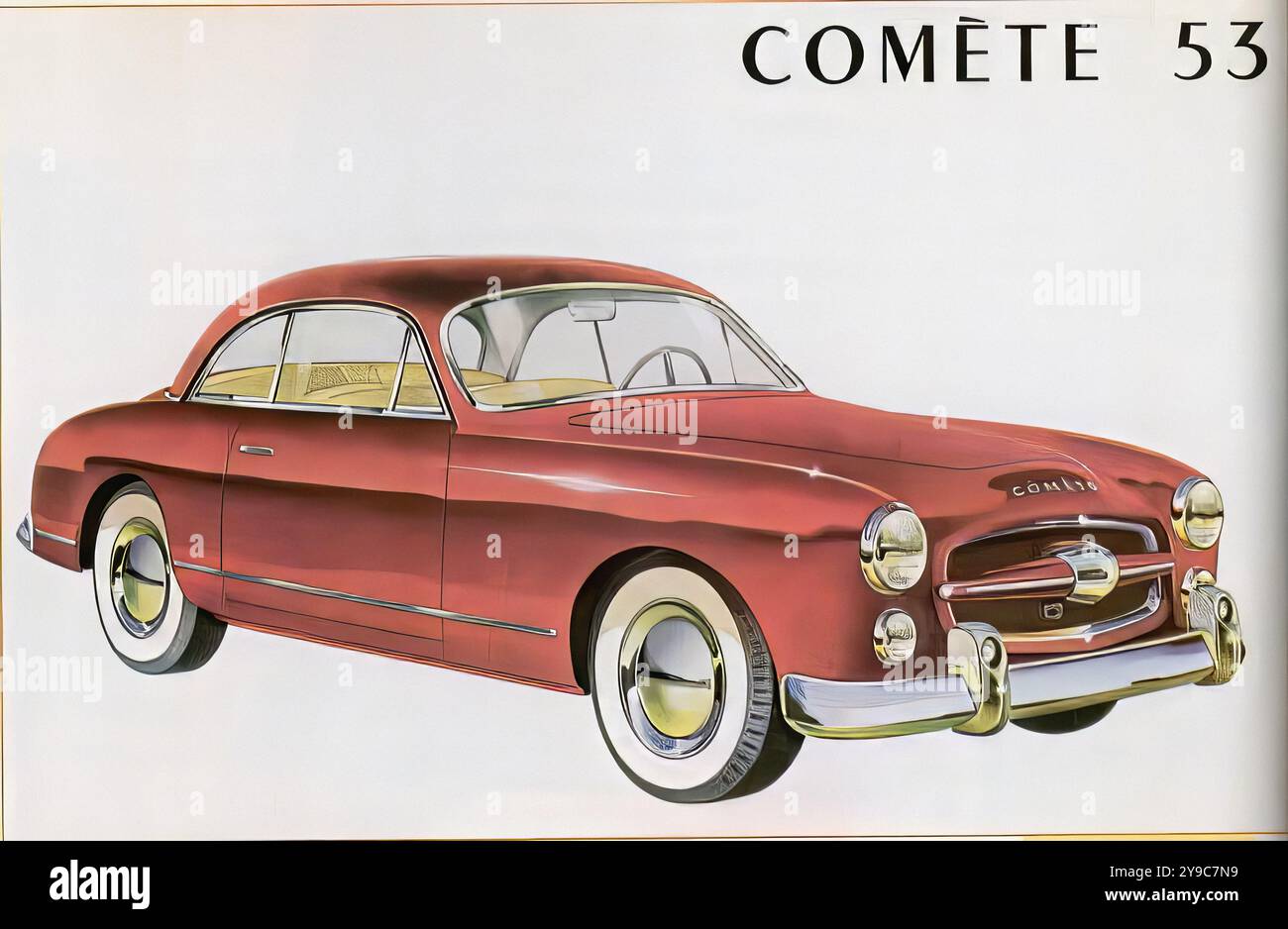 Ford Comète (1953) - Vintage press car advertising Stock Photo - Alamy