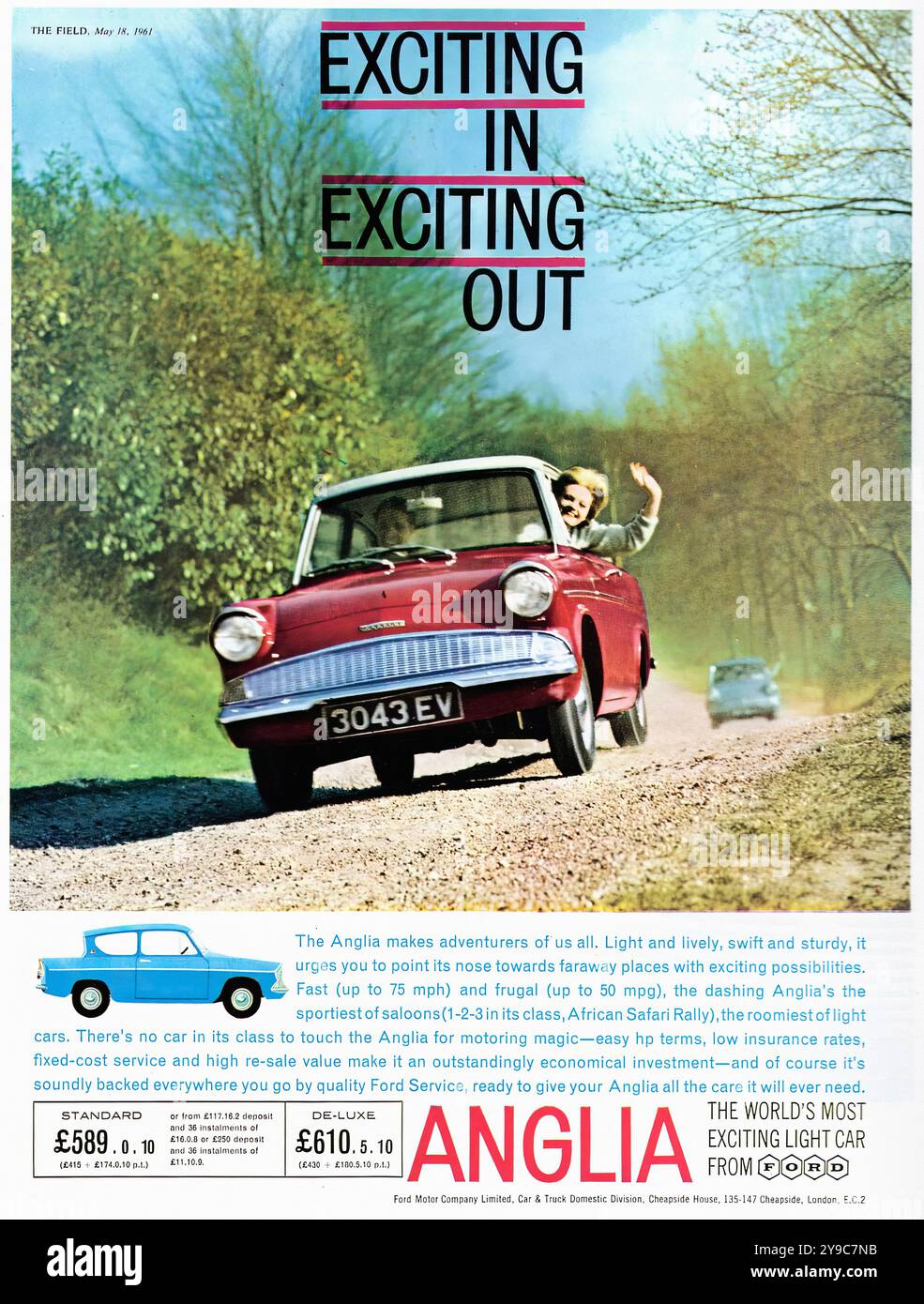 Ford Anglia 105E (1961) - Vintage press car advertising Stock Photo - Alamy