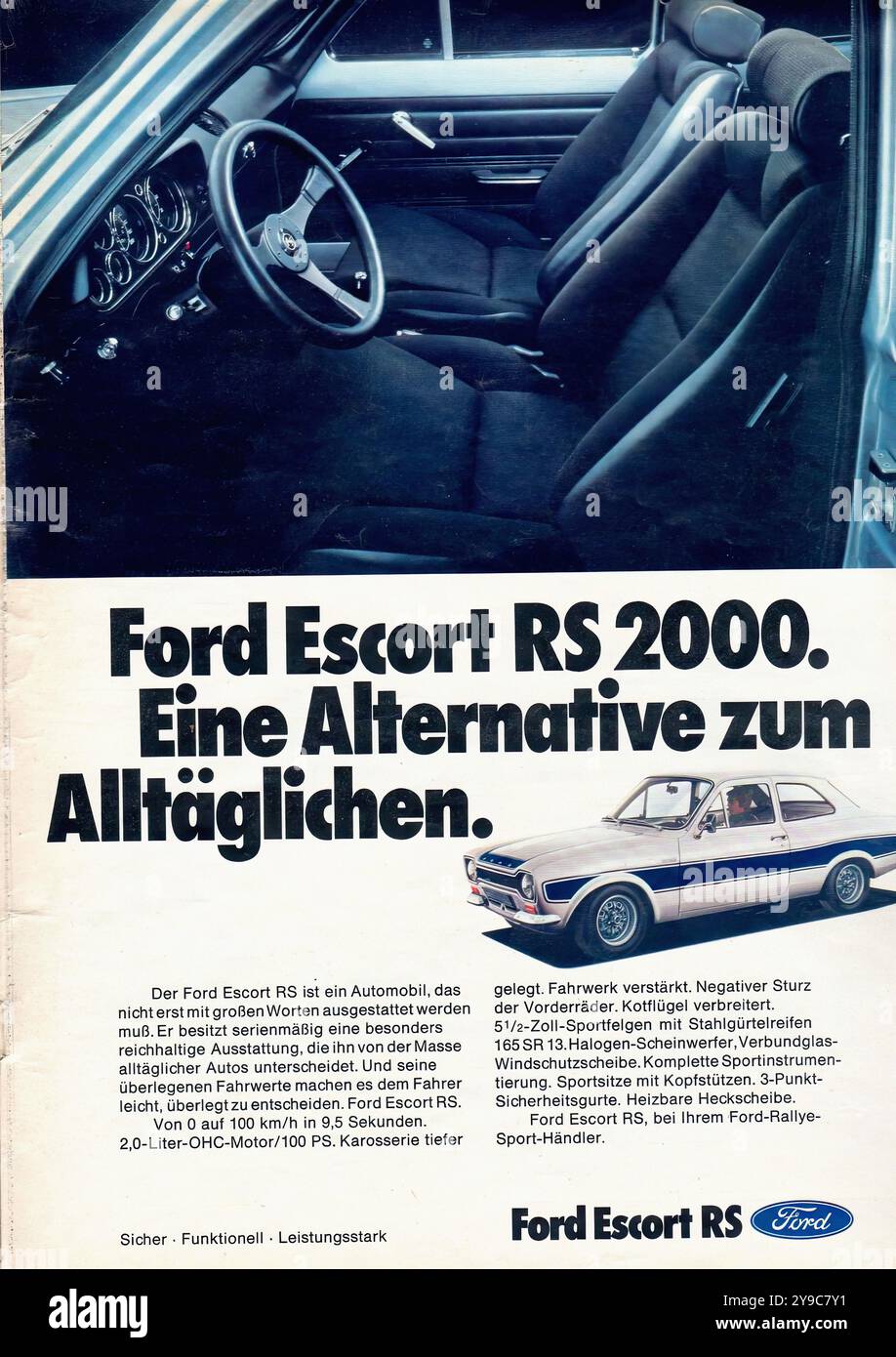 Ford Escord Rs 2000 (1974) - Vintage German Press Car Advertising Stock ...