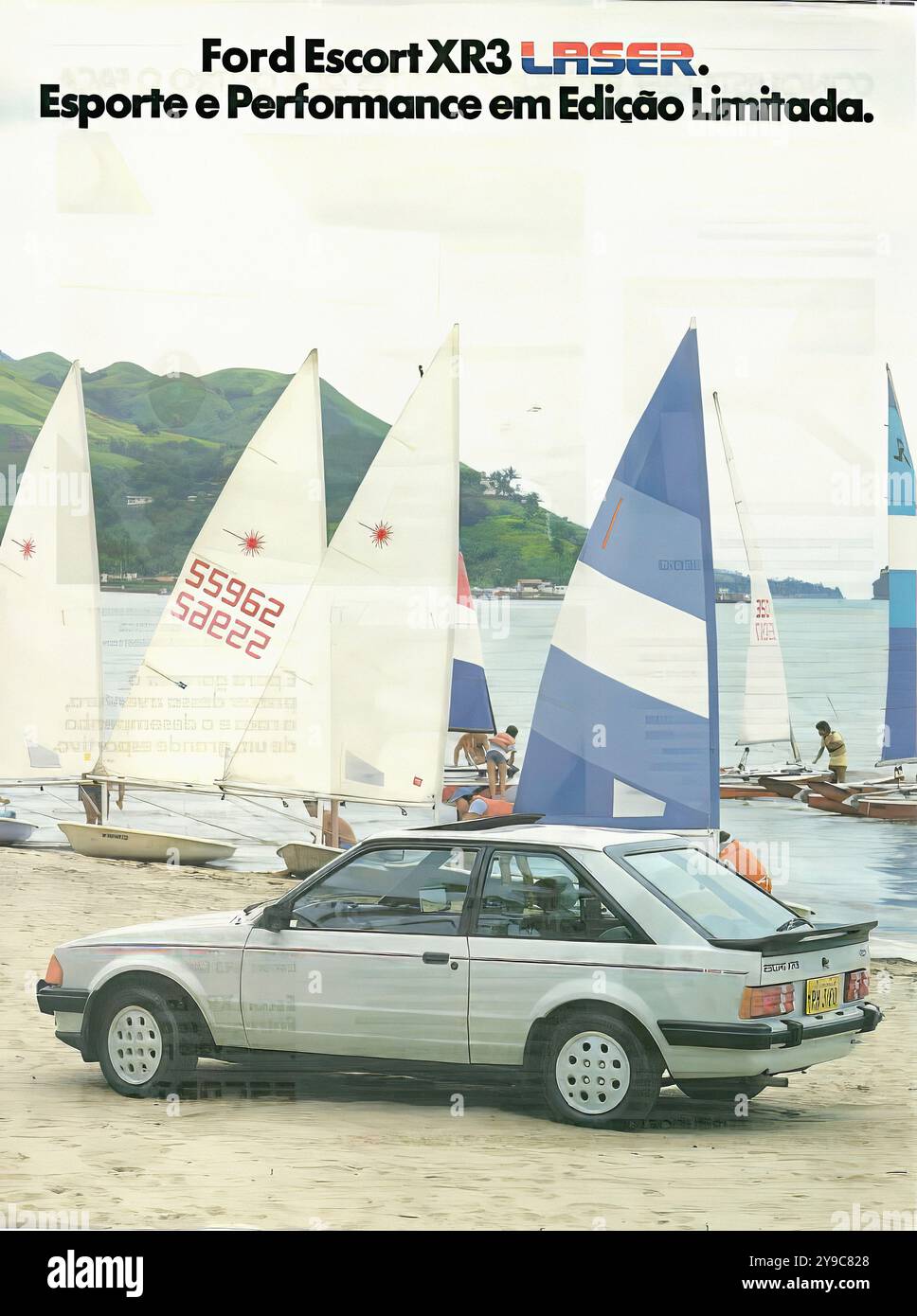 Ford Escort XR3 Laser - Vintage press car advertising Stock Photo - Alamy