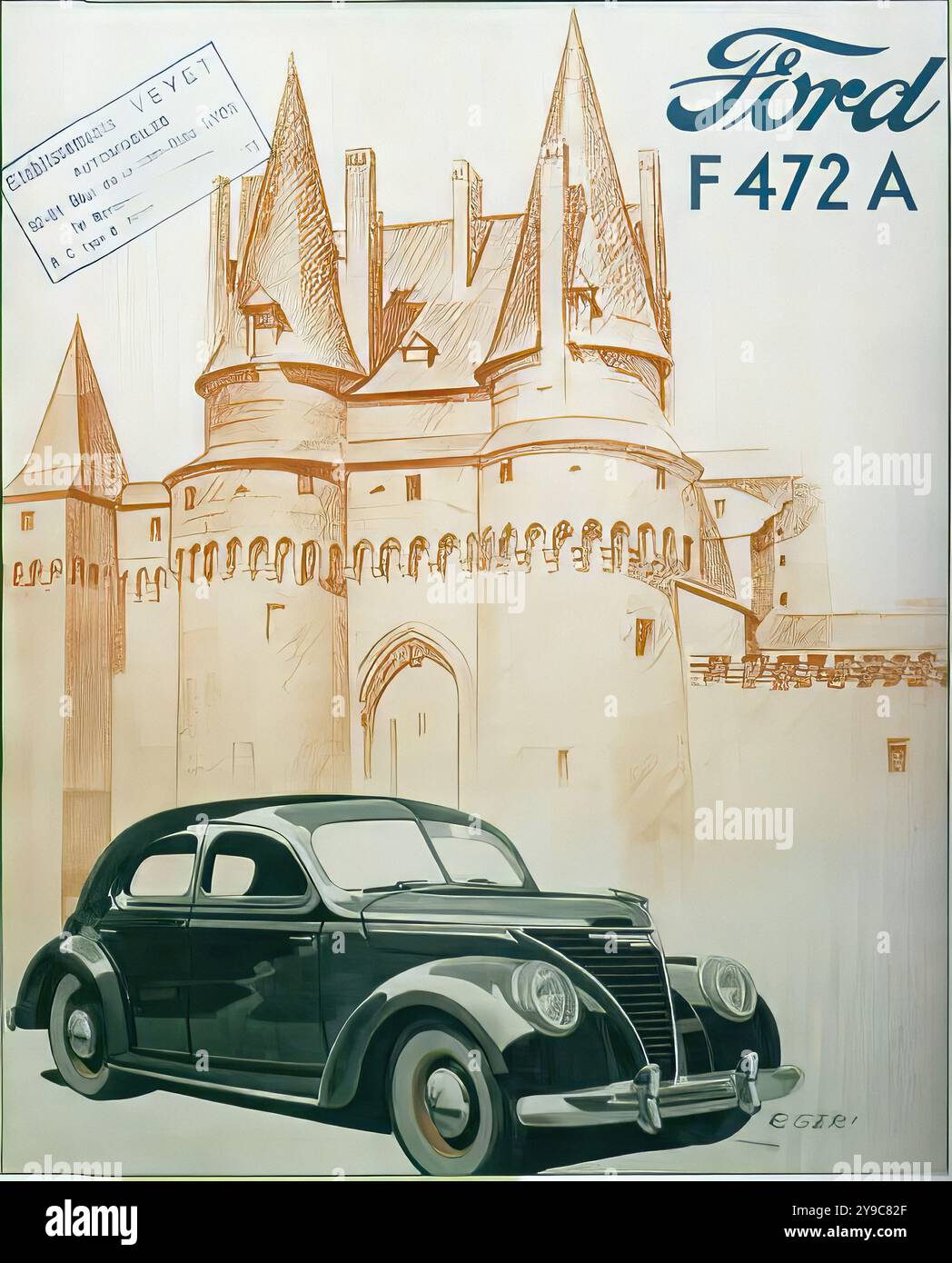 Ford F-472A (1948) - Vintage press car advertising Stock Photo - Alamy