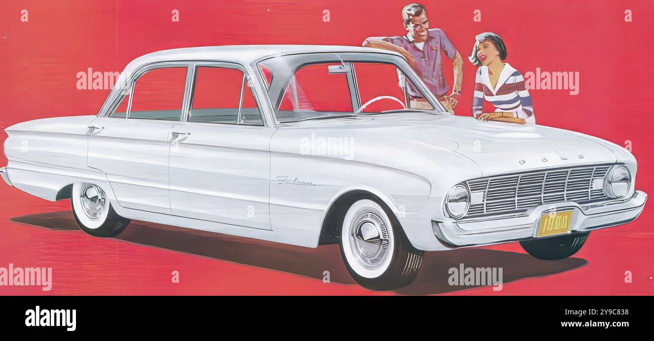 Ford Falcon (1960) - Vintage press car advertising Stock Photo - Alamy