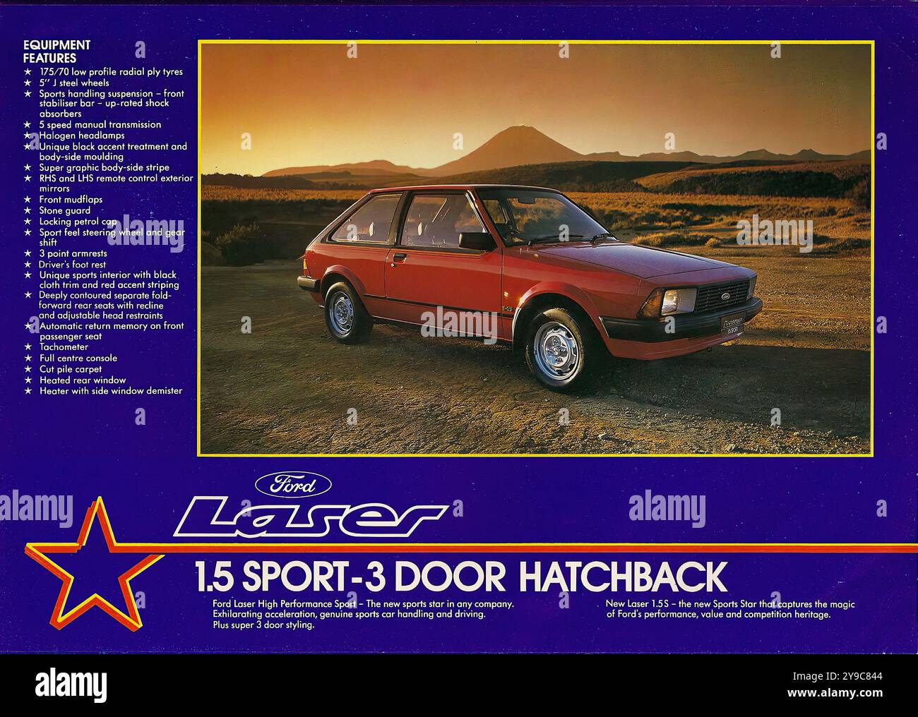 Ford Laser, early eighties - Vintage press car advertising Stock Photo ...