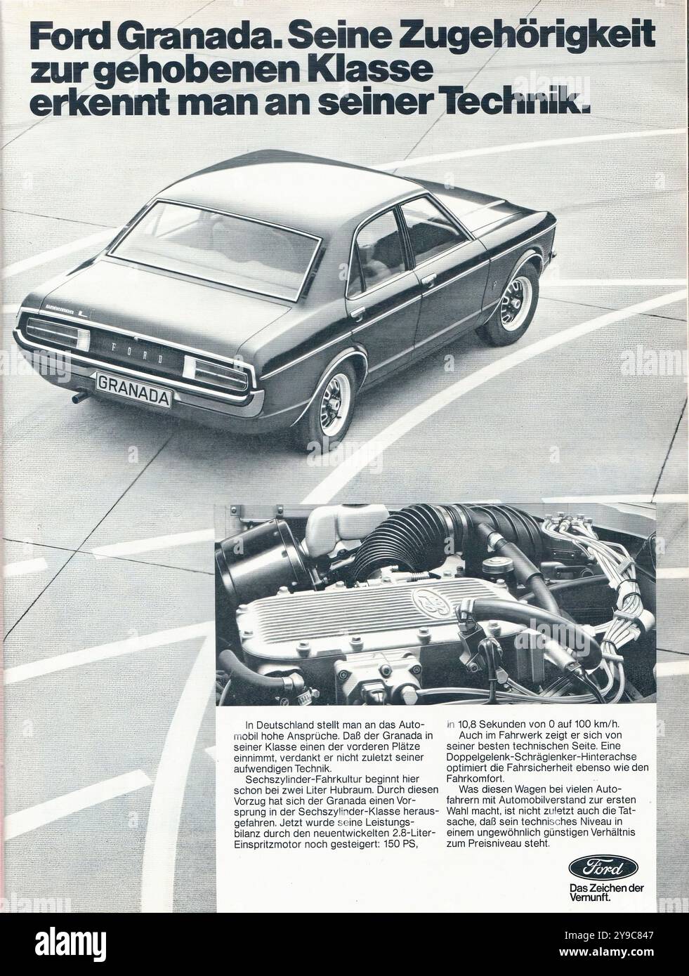 Ford Granada (1977) - Vintage German Press Car Advertising Stock Photo ...