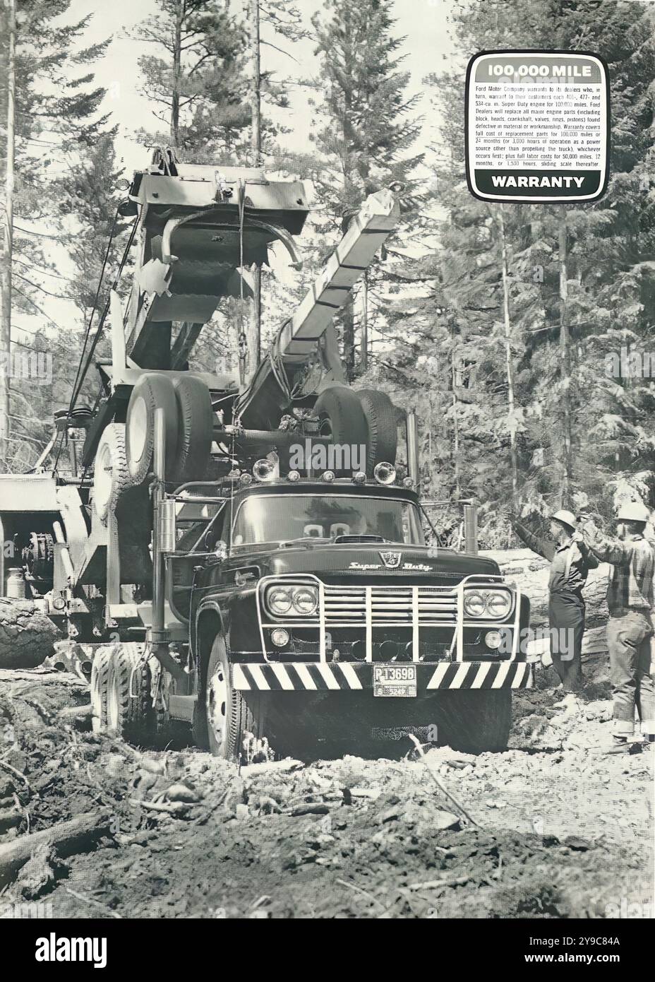 illustration of a vintage logging truck Stock Photo - Alamy