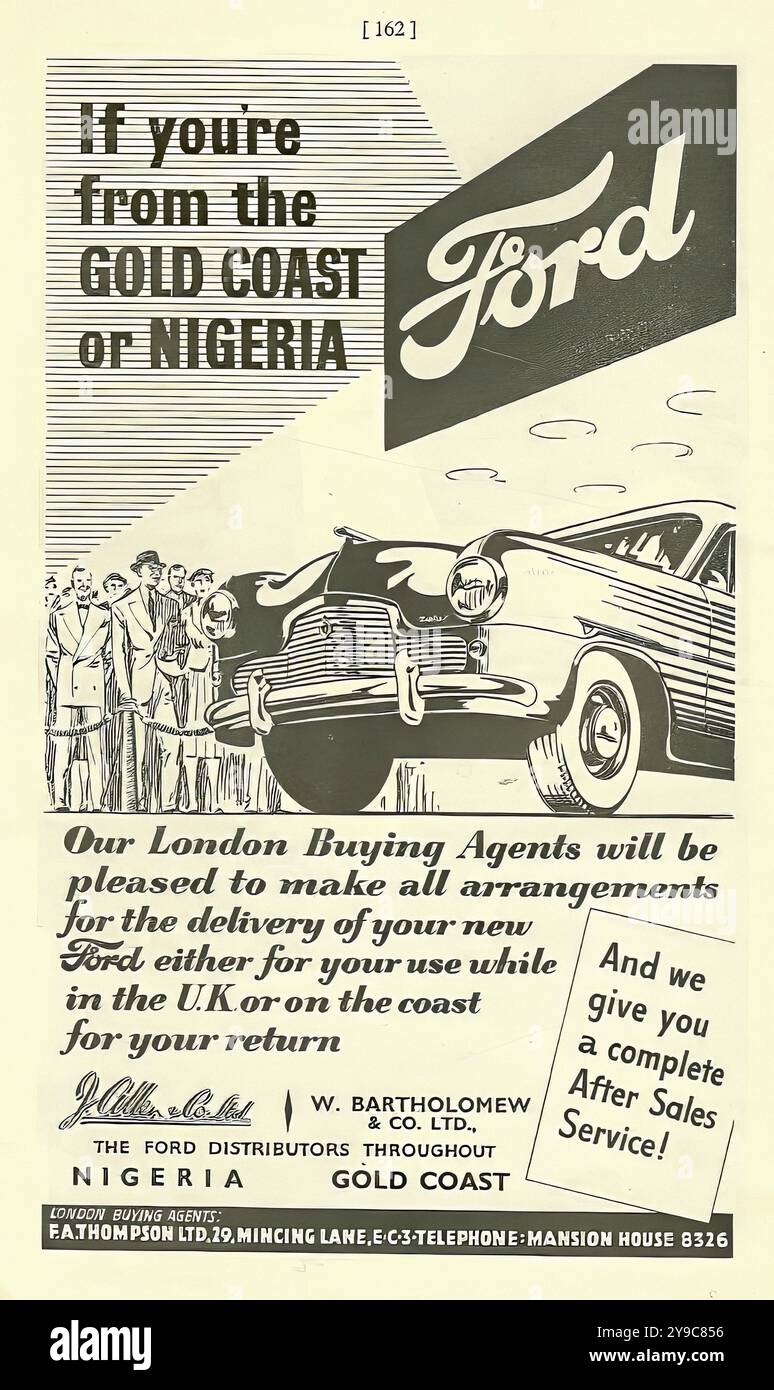 Ford Overseas Sales 1954 - Vintage press car advertising Stock Photo ...