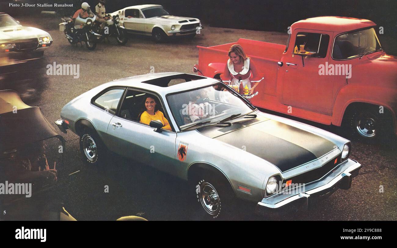 Ford Pinto Stallion Runabout - Vintage press car advertising Stock ...
