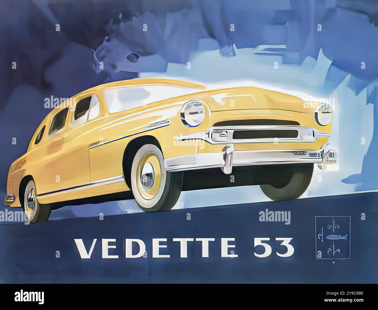 Ford Vedette (1953) - Vintage press car advertising Stock Photo - Alamy