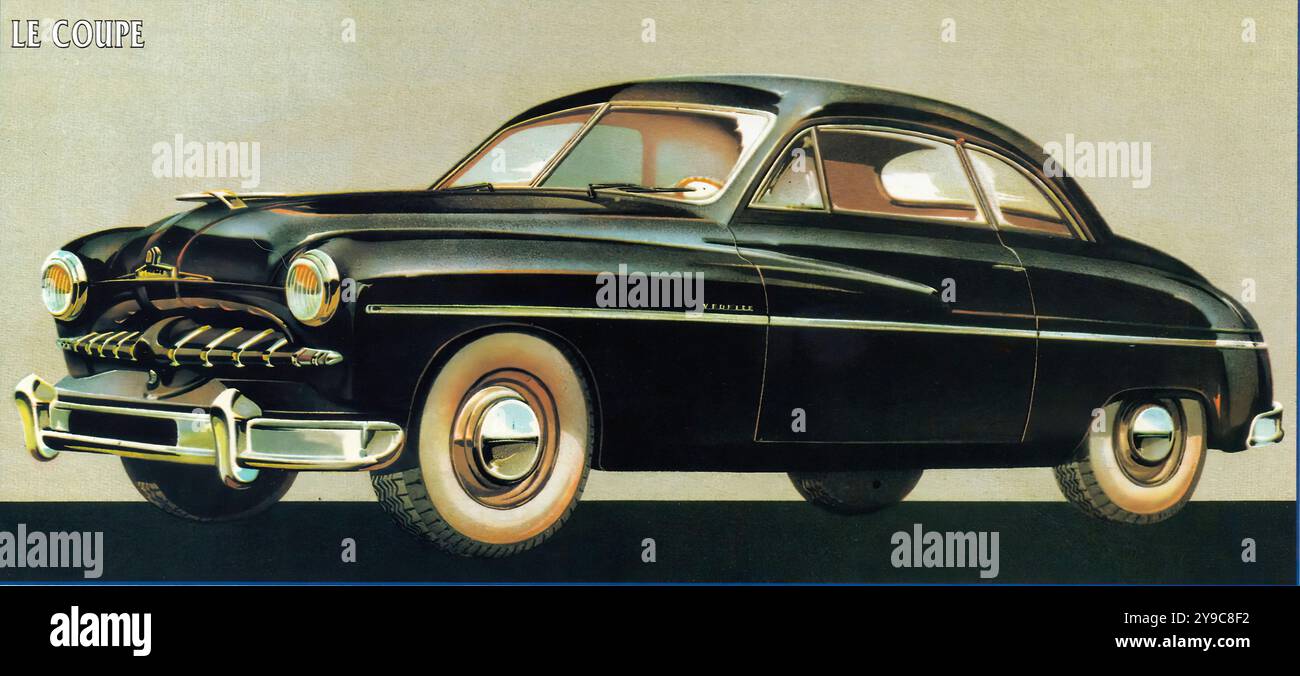 Ford Vedette Coupe (1951-52) - Vintage press car advertising Stock ...